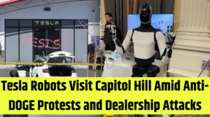 Tesla Robots Visit Capitol Hill Amid Anti-DOGE Protests and Dealership ...